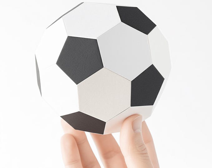 Paper Soccer Ball DIY Printable PDF Template - Papercraft Football ...