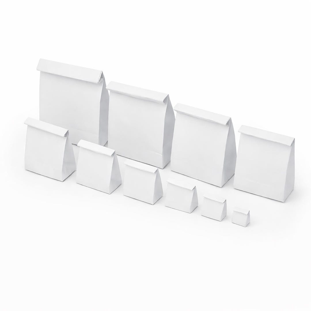 Printable Paper Bags Template, 10 Mini Grocery-style Sizes, Nesting ...