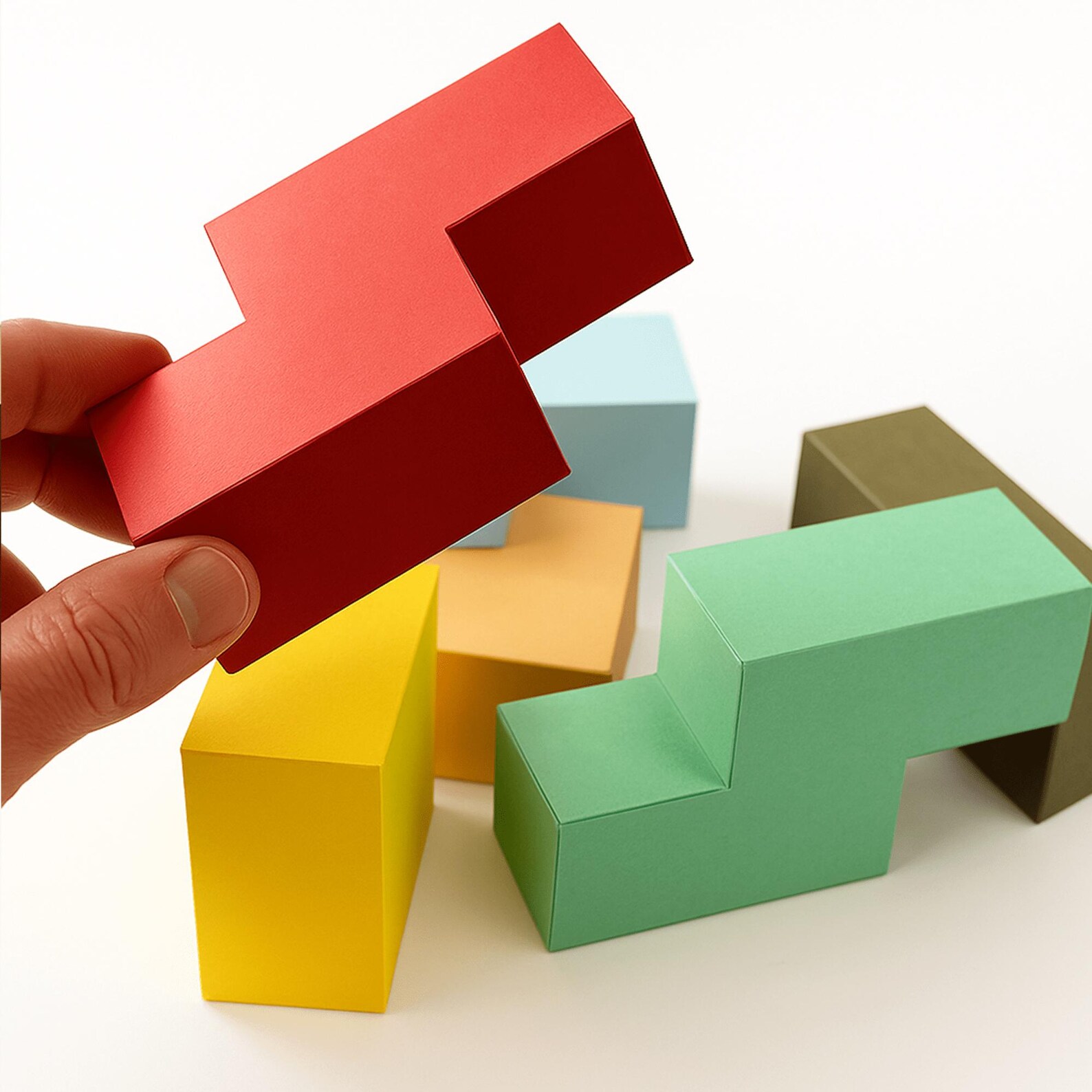 3D Tetris Block Paper Craft Kit – DIY Geometric Desk Decor (PDF Pattern ...