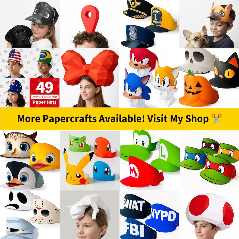 FBI NYPD SWAT Paper Visor Hats | Pretend Play Costume (instant Download ...