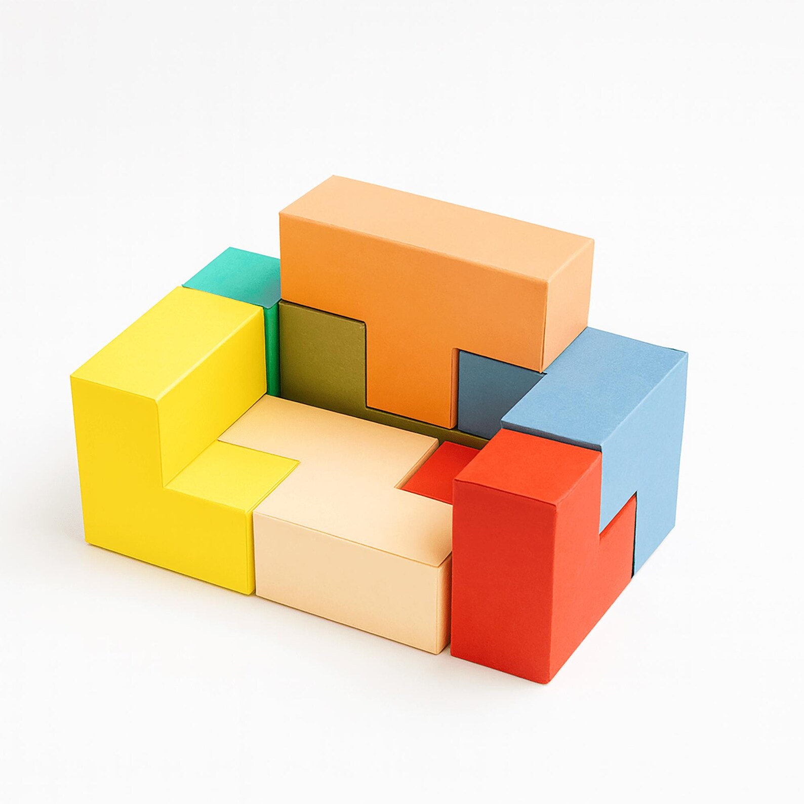 7-piece Polycube Puzzle Template | DIY Paper Craft Kit (PDF Download ...