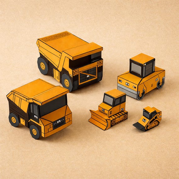 Papercraft Construction Vehicles