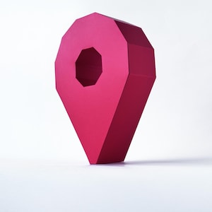 3D Map Pin Paper Craft | Location Marker DIY Model | Geometric Desktop ...