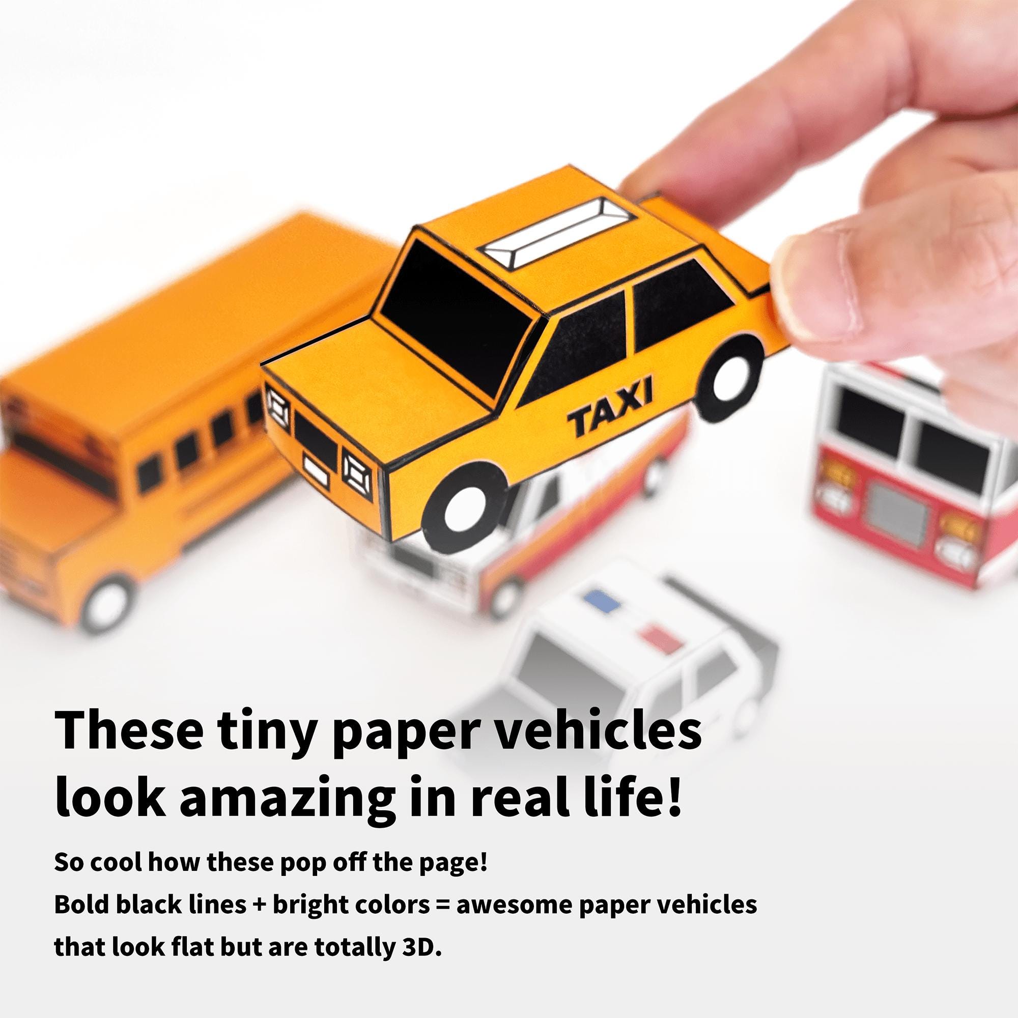 Nesting Cars Paper Craft Kit | Printable DIY 3D Vehicles for Kids ...