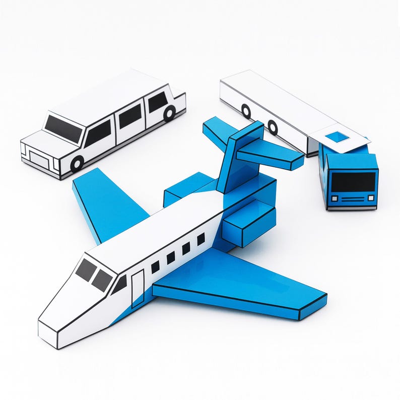 Private Jet Papercraft Set | Kids Craft Activity (printable PDF) - Etsy ...