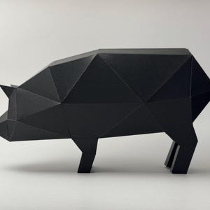 Geometric Pig Paper Craft DIY Template - Polygonal Animal Sculpture for ...