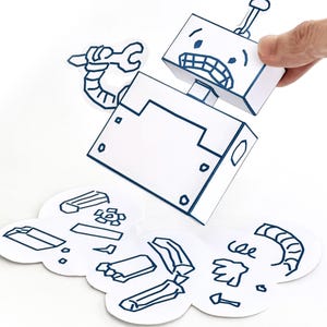 3D Error Robot Papercraft Template – Funny Server Error DIY Model Kit ...