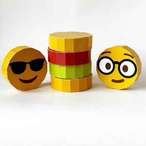 Emoji Papercraft Models, DIY Polygon Desk Decoration, Printable ...