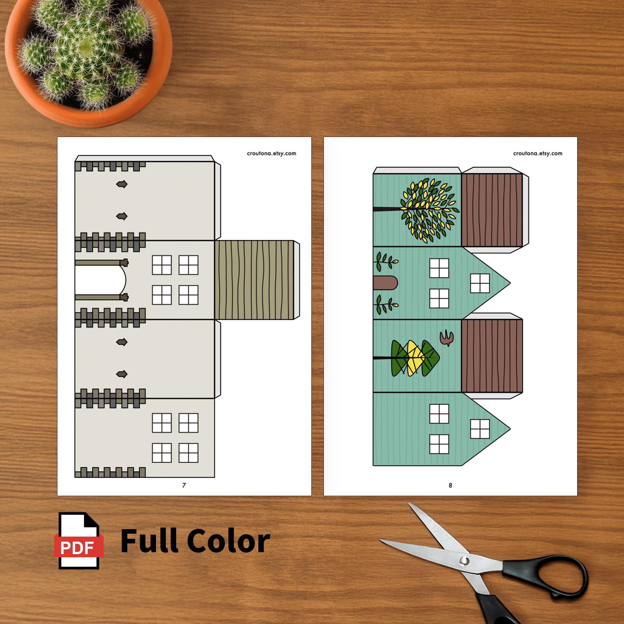 Nesting House Paper Craft Kit | Printable 3D Paper House Templates ...