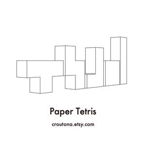 3D Tetris Block Paper Craft Kit - DIY Polygon Desk Decor, Gaming Room ...