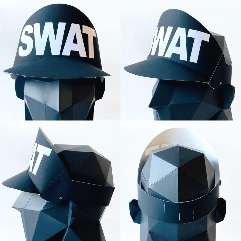 FBI NYPD SWAT Paper Visor Hats | Pretend Play Costume (instant Download ...