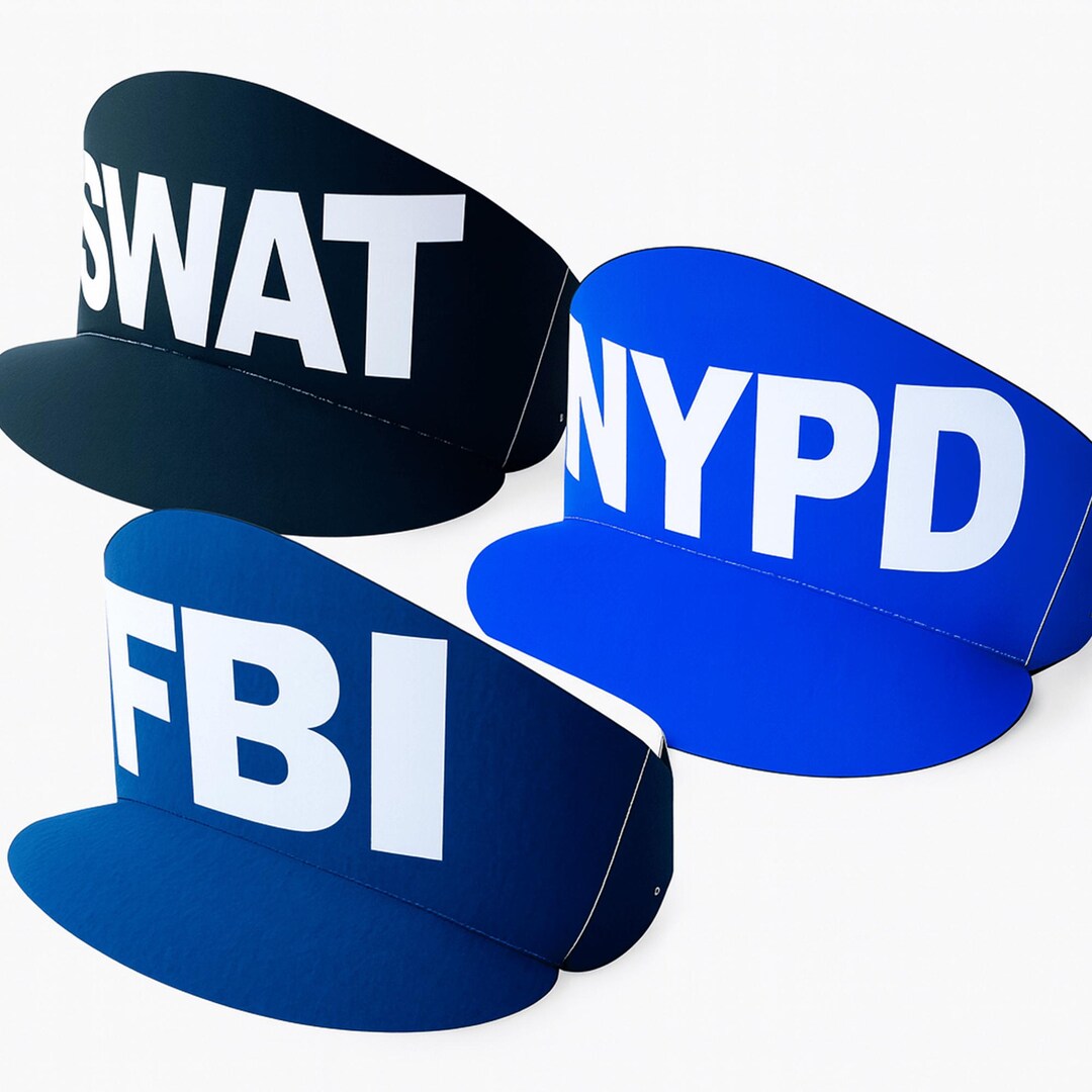 FBI NYPD SWAT Paper Visor Hats | Pretend Play Costume (instant Download ...