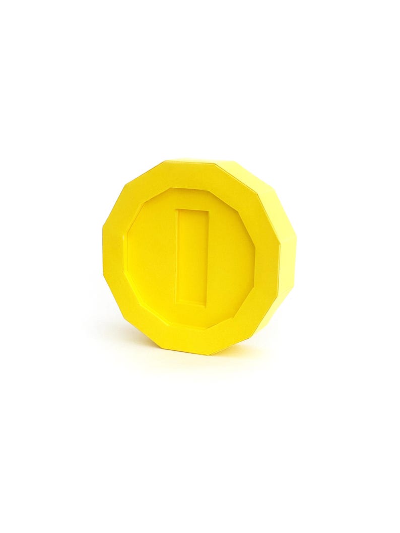 Mario Coin Papercraft Template: 3D Paper Game Desk Decor (PDF Pattern ...