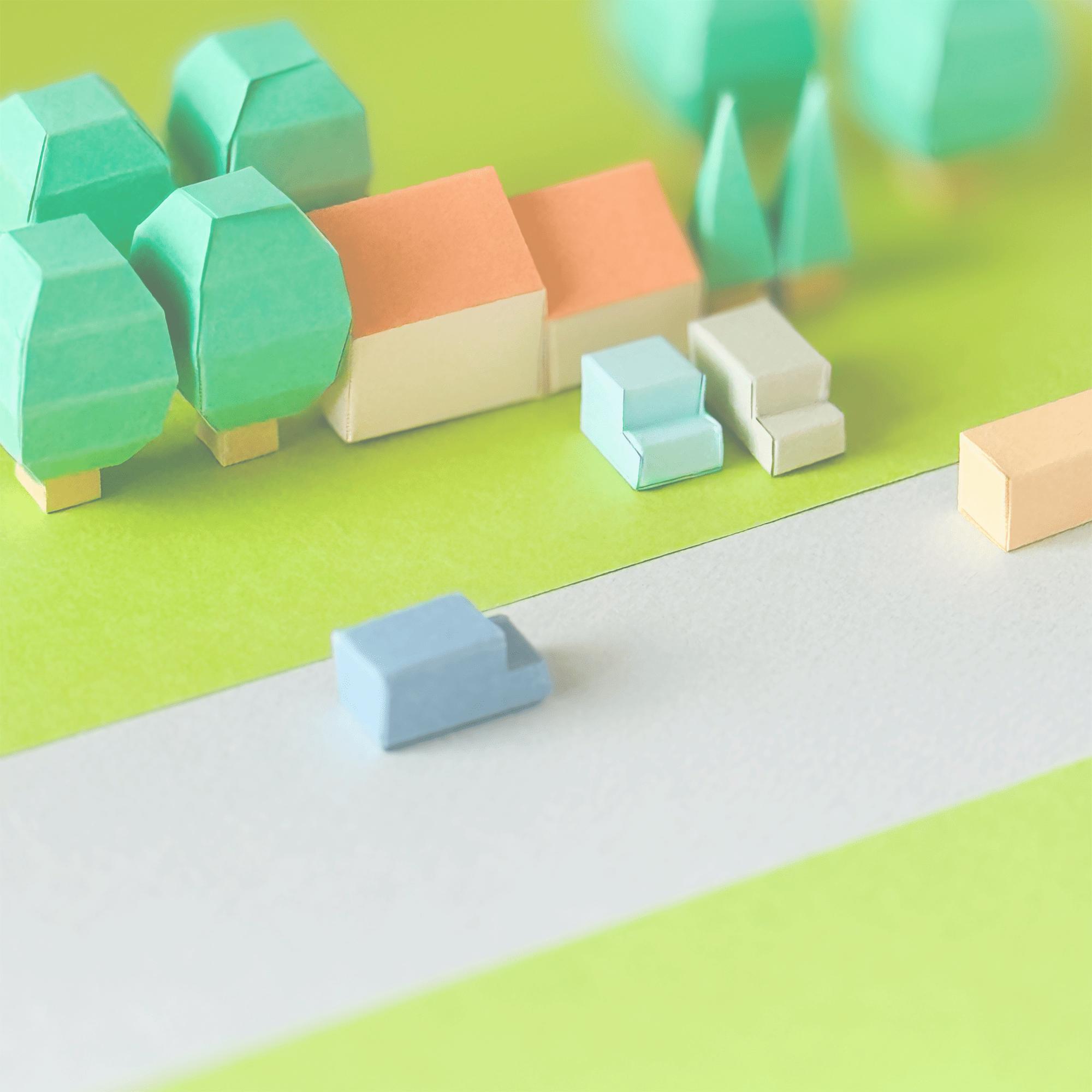 Tiny Street Set • Printable DIY Papercraft PDF • Tiny Houses, Mini Cars ...