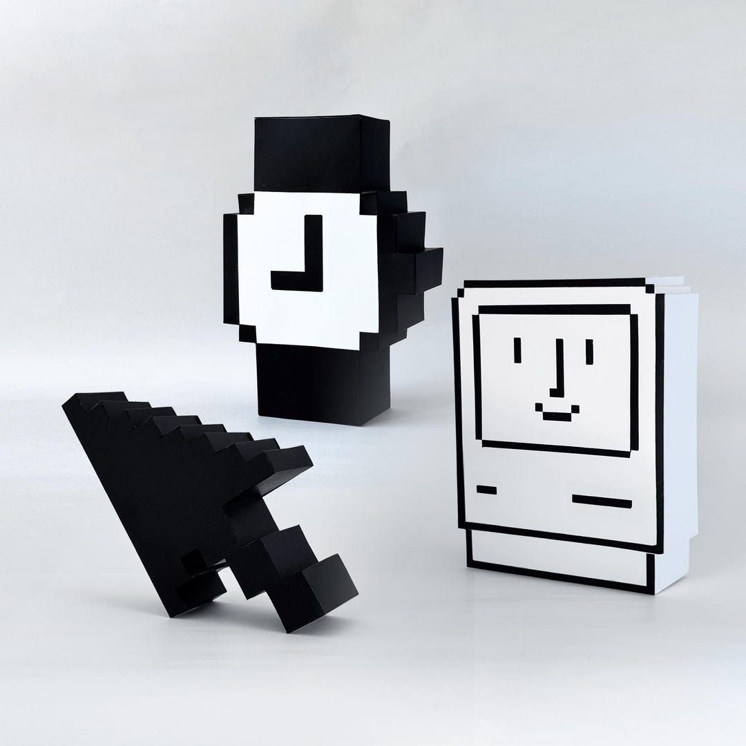 Classic Macintosh Icon 3D Papercraft Bundle | Printable Pixel Mac ...