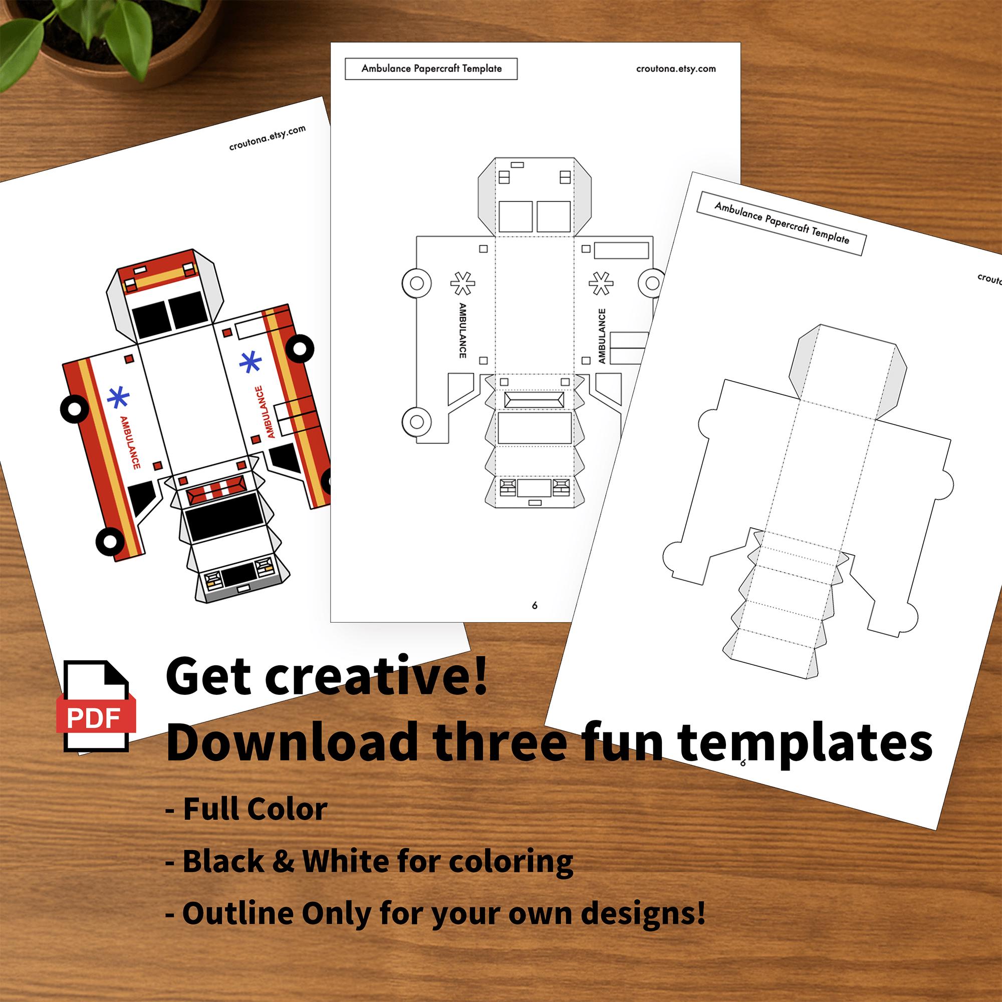 Nesting Cars Paper Craft Kit | Printable DIY 3D Vehicles for Kids ...