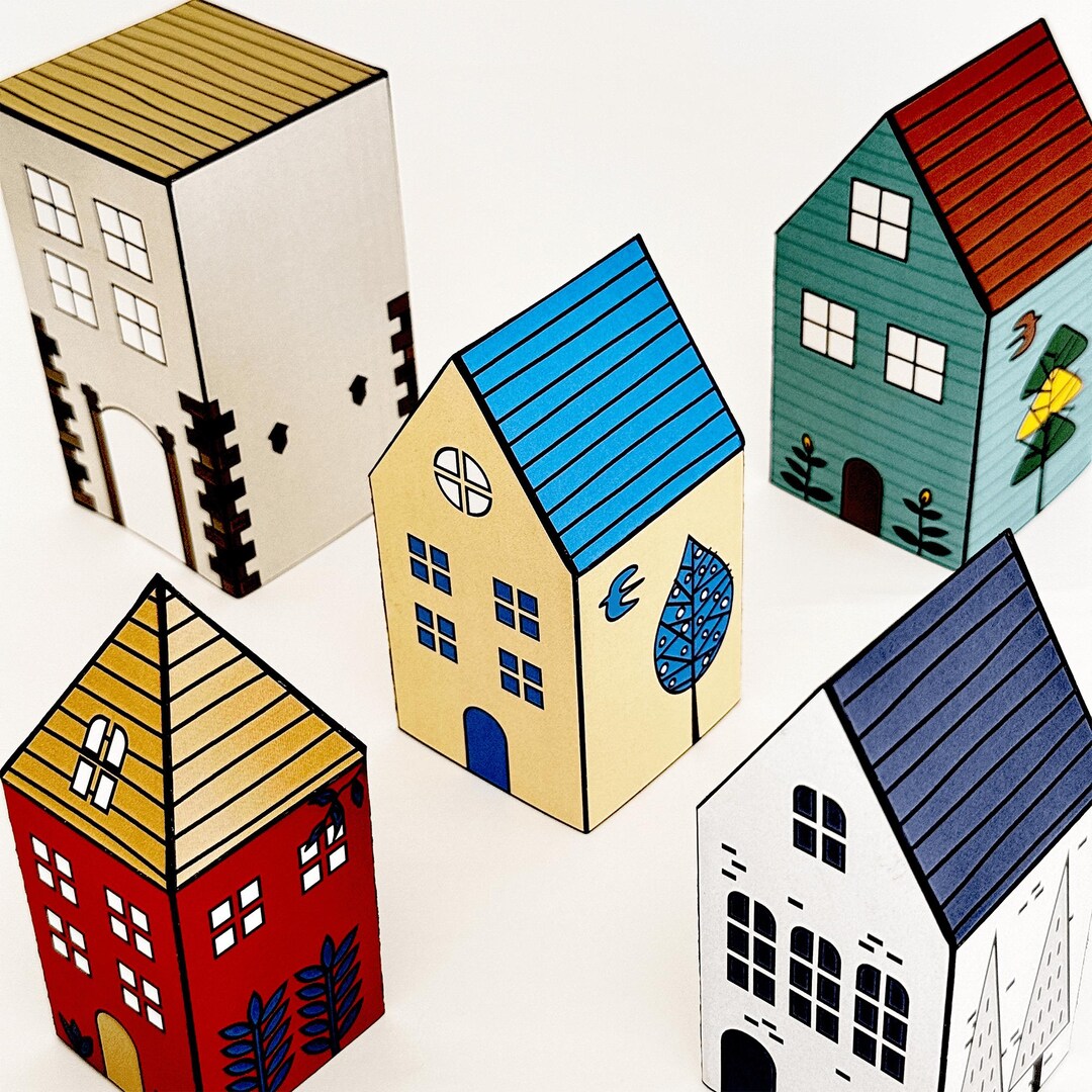 Nesting House Paper Craft Kit | Printable 3D Paper House Templates ...