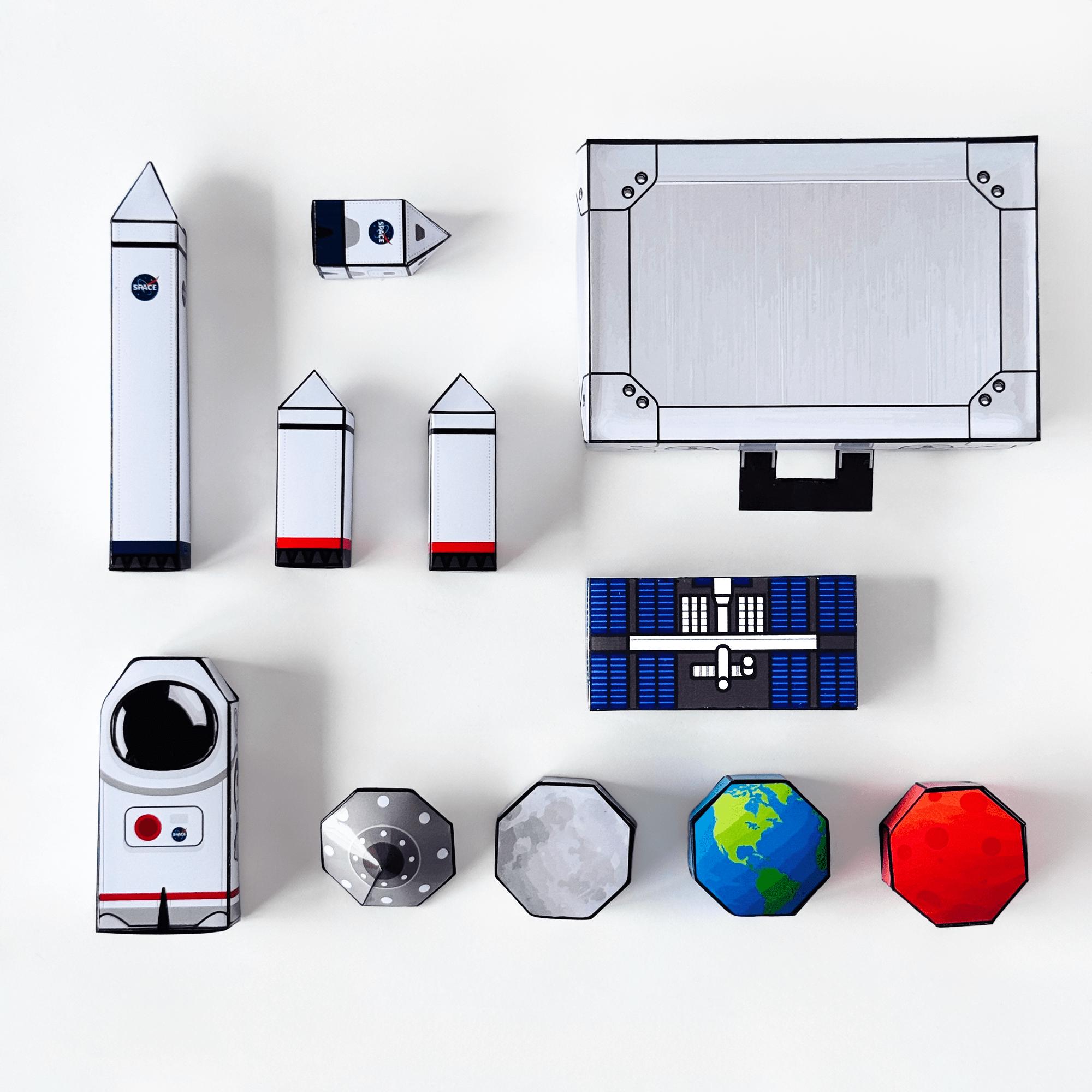 DIY Space Papercraft Set - Printable Spacecraft, Astronaut, Planets ...