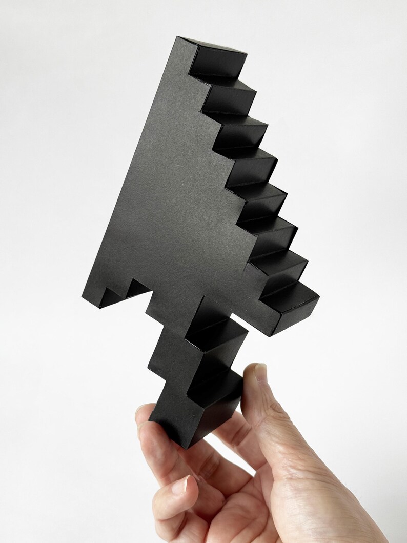 3D Mac Classic Cursor Papercraft - Retro Computer Polygon Art, Desktop ...