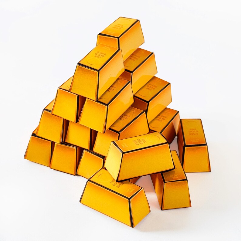 Printable Gold Bar Trunk Papercraft | DIY Billionaire’s Treasure Chest ...