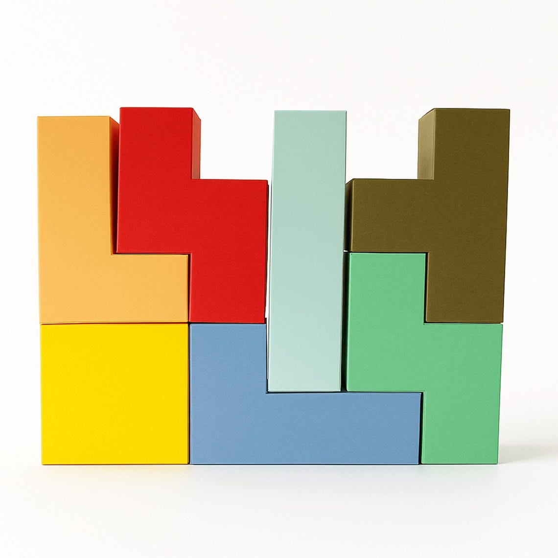 3D Tetris Block Paper Craft Kit – DIY Geometric Desk Decor (PDF Pattern ...