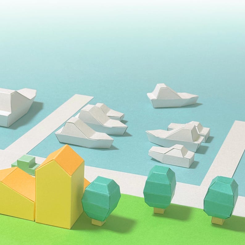 Tiny Marina Papercraft Set • Coastal Diorama DIY (printable PDF) - Etsy UK