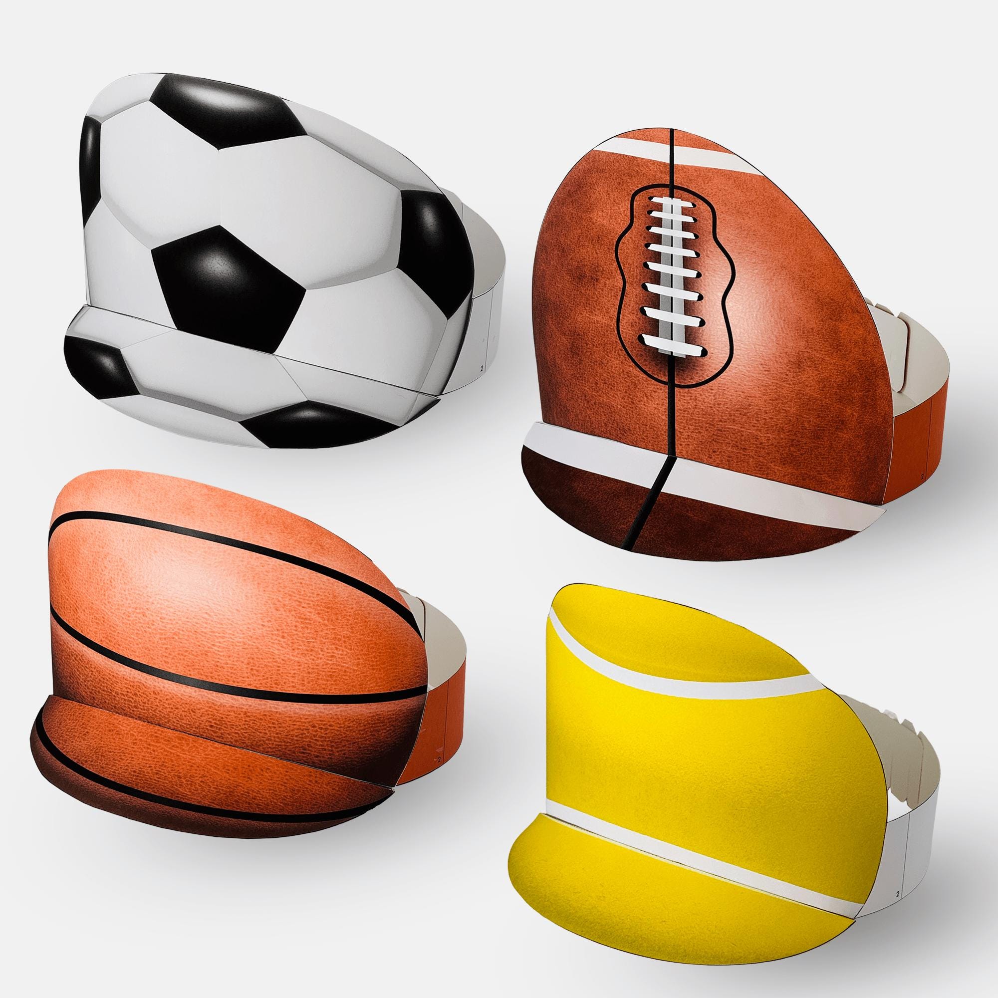 Sports Ball Visors | Printable Game Day Fan Gear (PDF) - Etsy