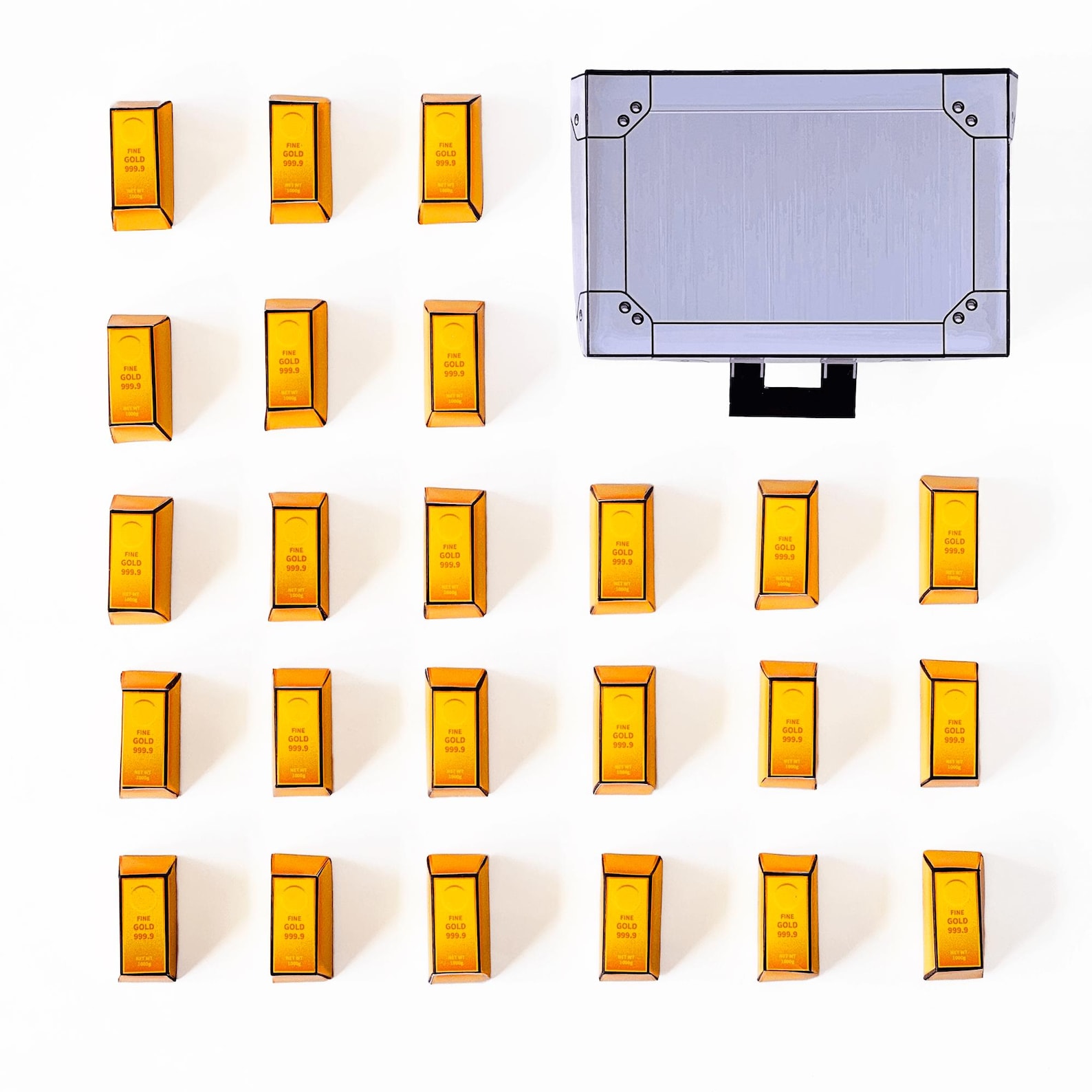 Printable Gold Bar Trunk Papercraft | DIY Billionaire’s Treasure Chest ...