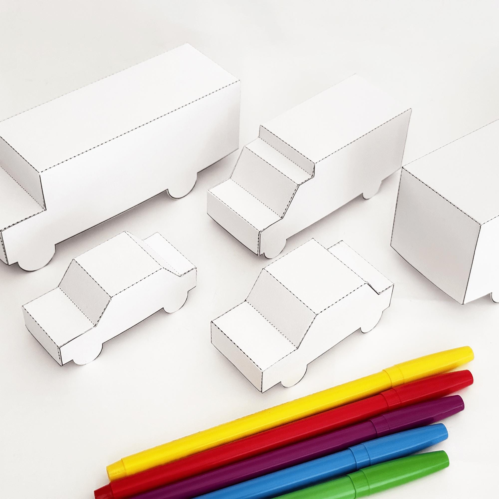 Nesting Cars Paper Craft Kit | Printable DIY 3D Vehicles for Kids ...
