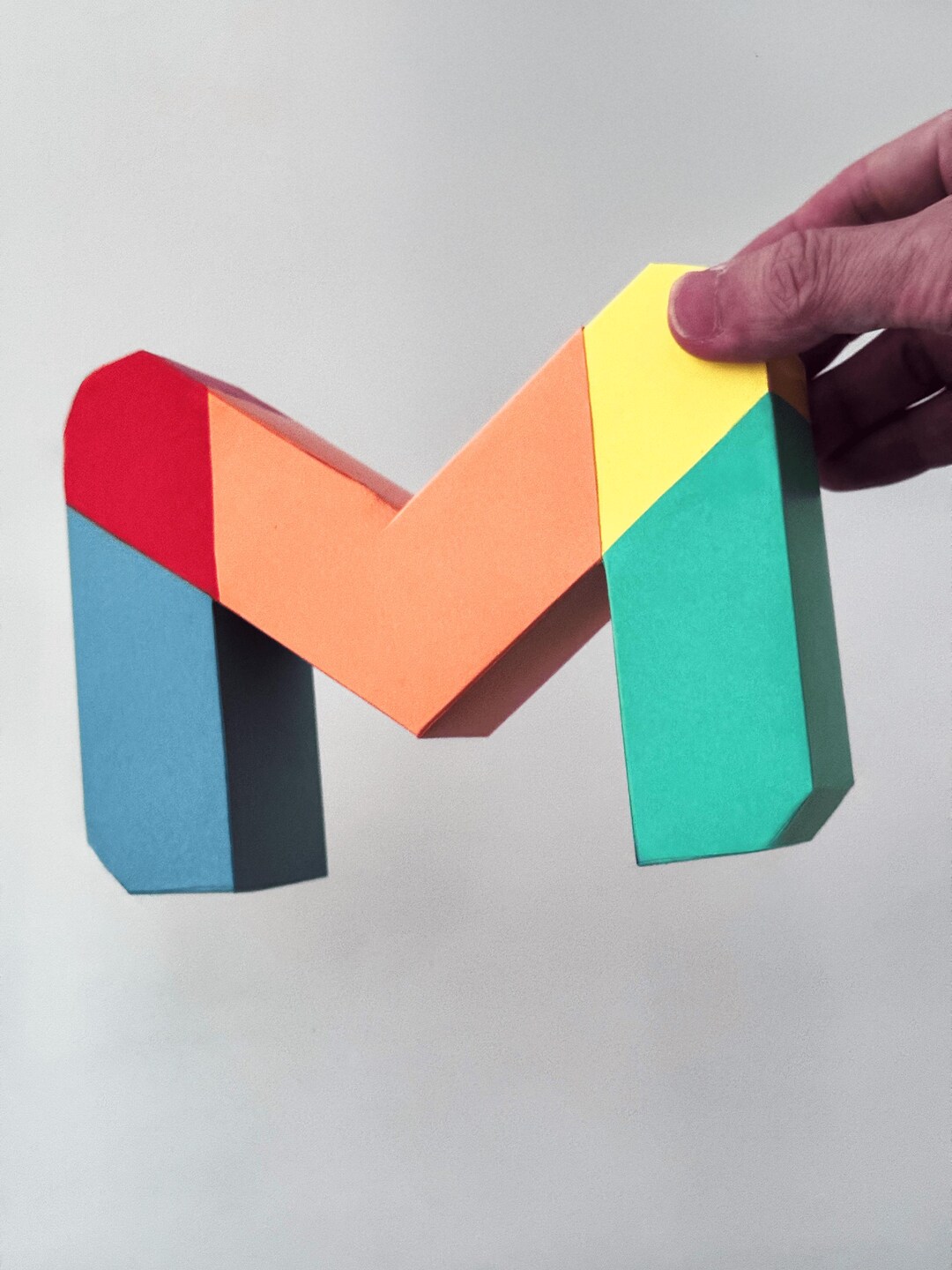 Gmail Logo 3D Papercraft, Low Poly Paper Model, DIY Desk Decor, Polygon ...
