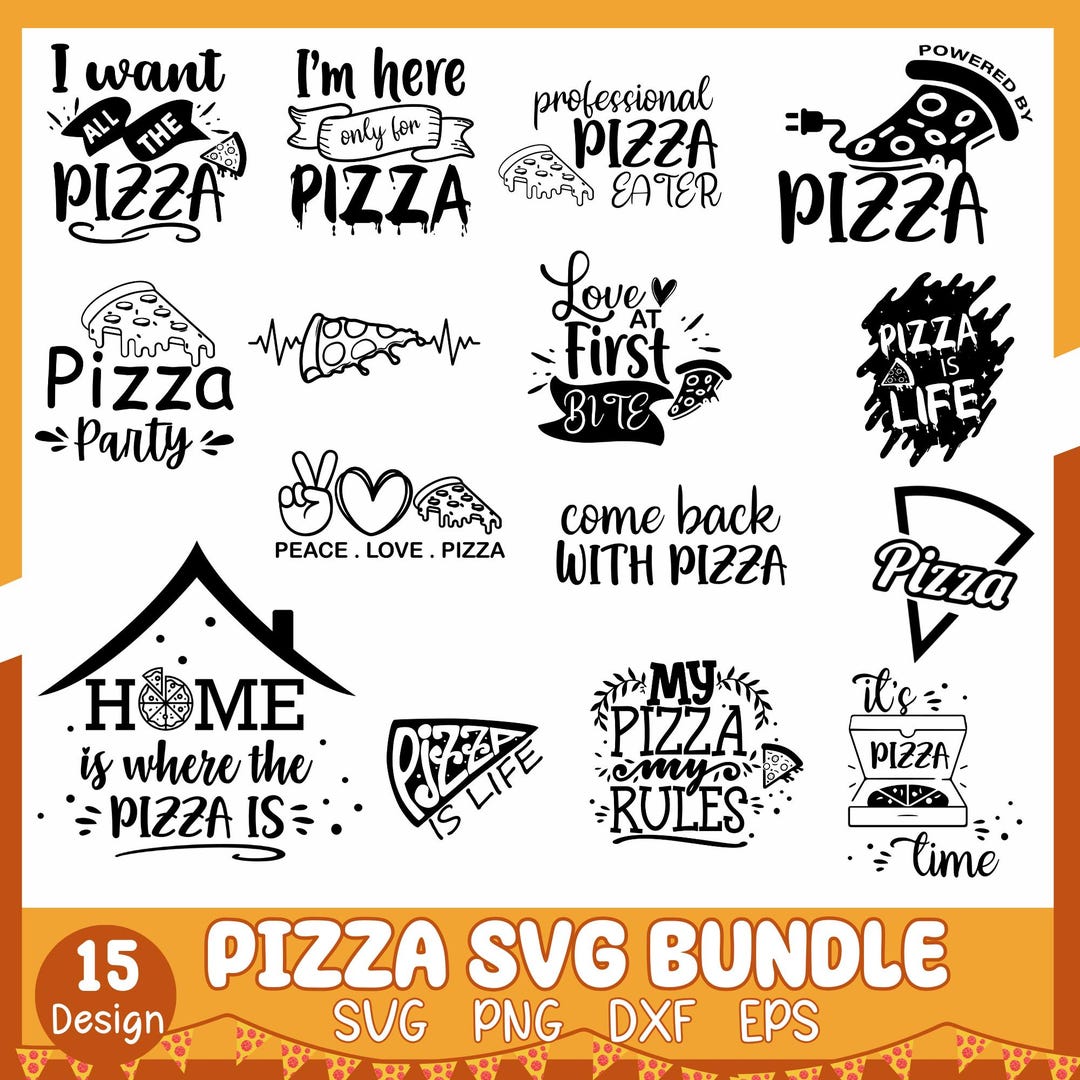 Pizza Svg Bundle,pizza Quotes,pizza Lover Svg,pizza Baker, Pizza Party ...
