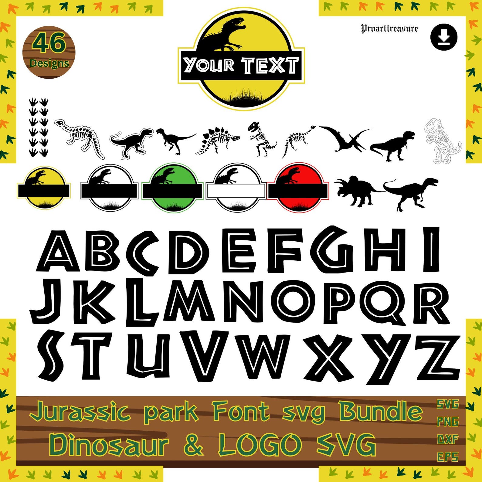 Jurassic Font Svg, Jurasic Park Svg, Jurasic World Svg, Tyrannosaurus ...