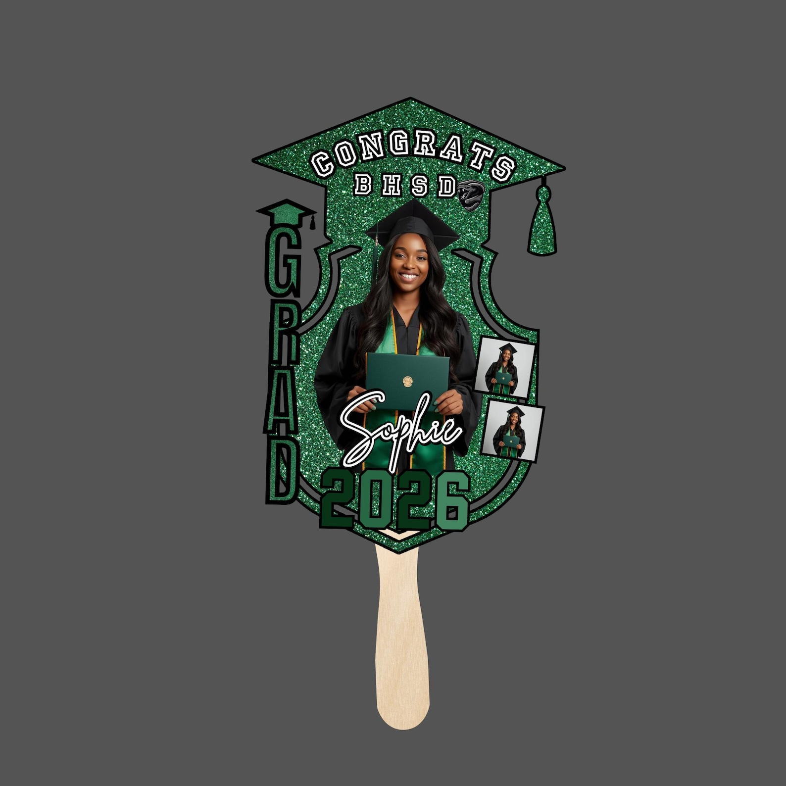 30+ Grad Fan Canva Editable Template, Class of 2026 Graduation Paddle ...