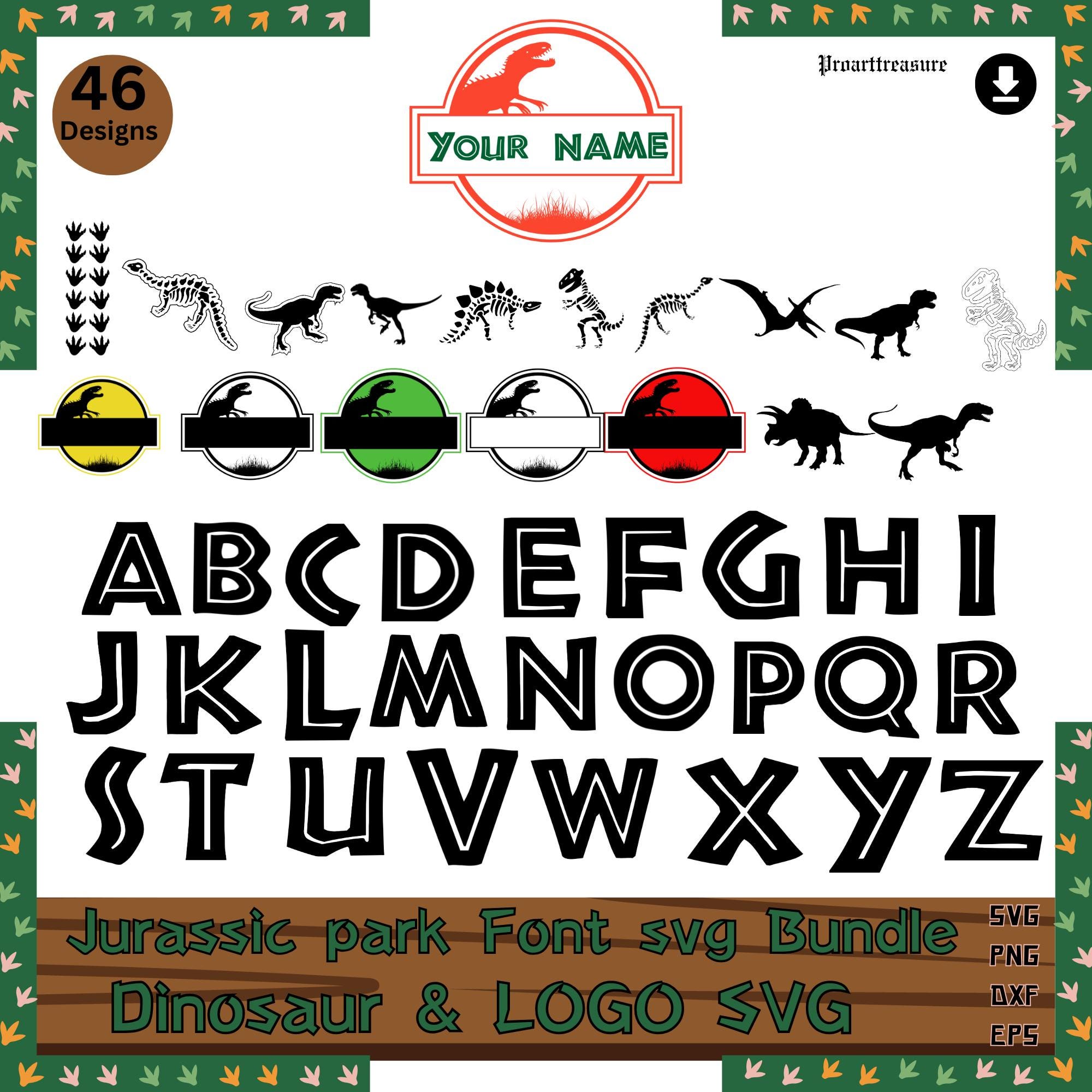 Jurassic Font Svg, Jurasic Park Svg, Jurasic World Svg, Tyrannosaurus ...