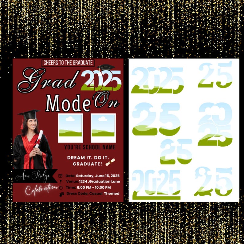 12 Graduation Flyer Template 2025 Canva Editable, Graduation Party ...
