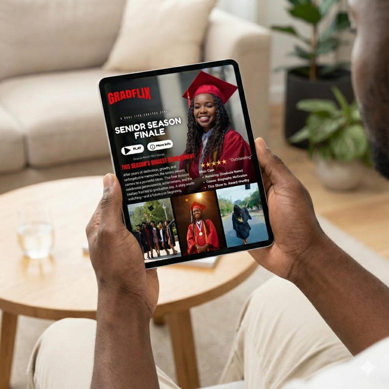 15+ Gradflix Movie Poster Canva Editable Template, Graduation Photo ...