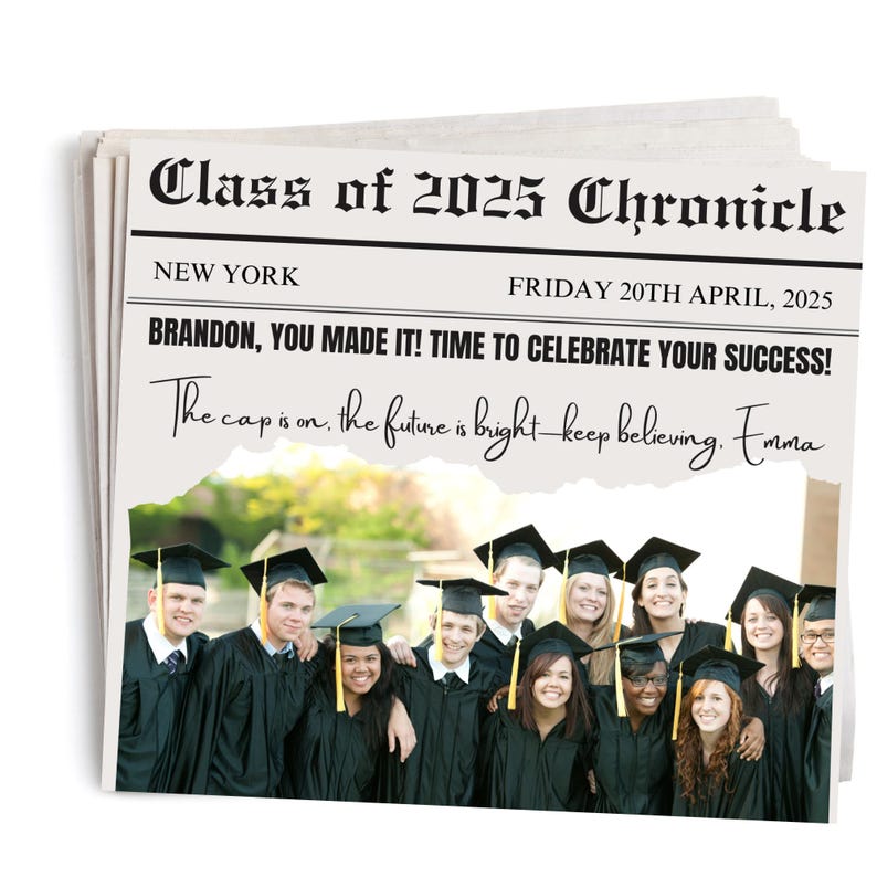 Graduation Newspaper 2025 Canva Editable 30 Template Designs, Senior ...