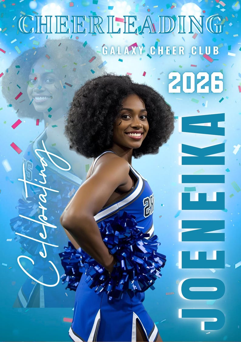 Cheerleader Poster Canva Editable Template, Cheeleading Banner,senior ...