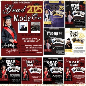 12 Graduation Flyer Template 2025 Canva Editable, Graduation Party ...