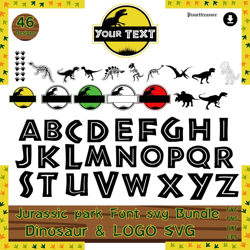 Jurassic Font Svg, Jurasic Park Svg, Jurasic World Svg, Tyrannosaurus ...