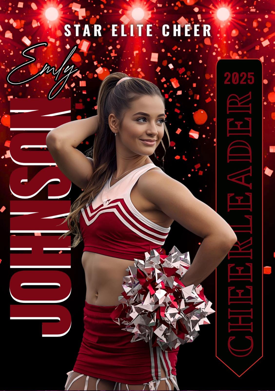 Cheerleader Poster Canva Editable Template, Cheeleading Banner,senior ...