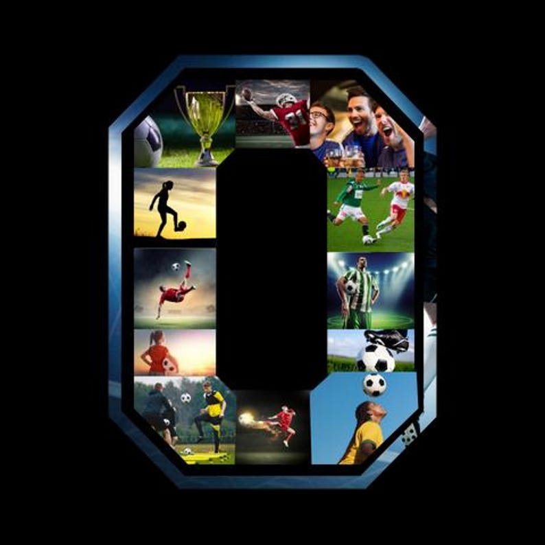 Sports Number Photo Collage Canva Frame Template, Editable Canva ...