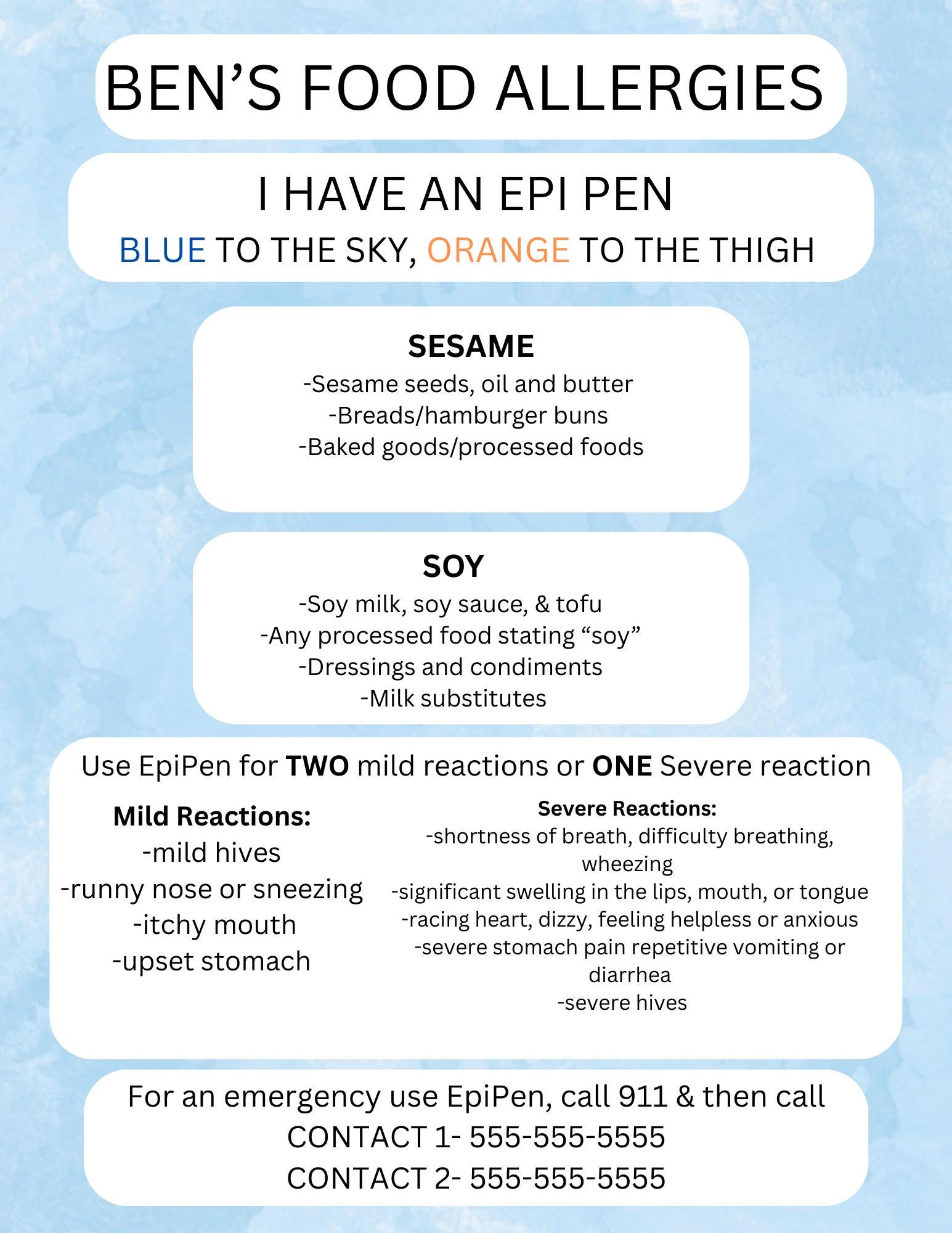 Food Allergy Information Guide-digital - Etsy