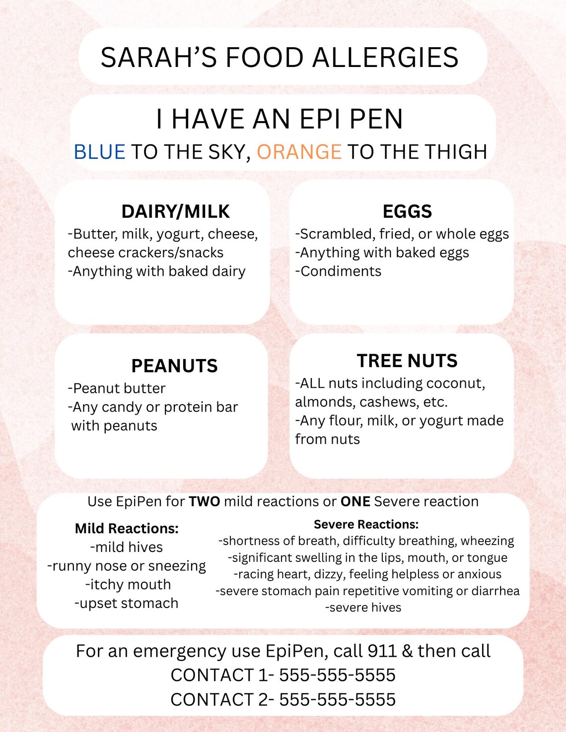 Food Allergy Information Guide-digital - Etsy