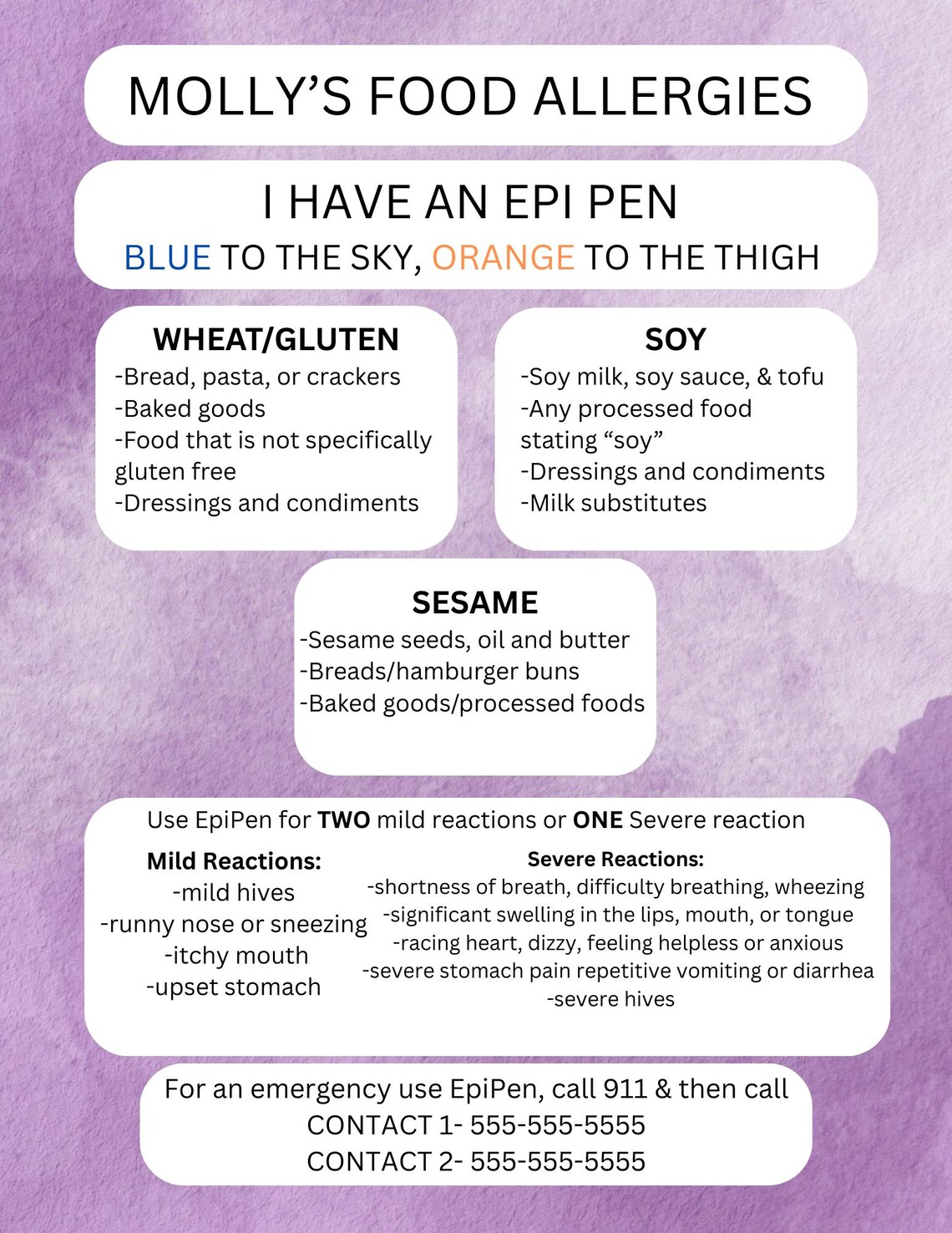 Food Allergy Information Guide-digital - Etsy