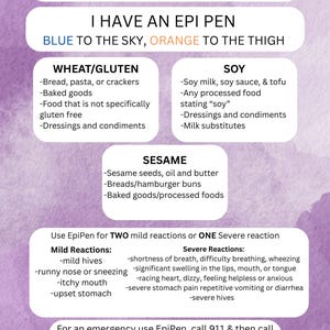 Food Allergy Information Guide-digital - Etsy