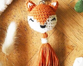 Fox Keychain-key Chain Crochet Pattern- Little Crochet Fox Keychain ...