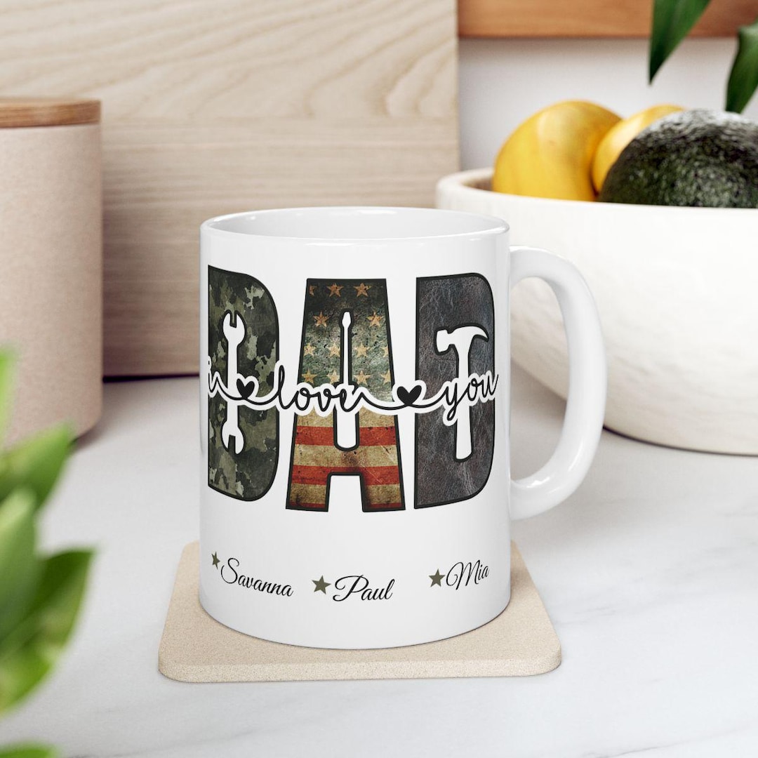 Personalized Dad Mug With Kids Names, Father's Day Gift, Custom Father ...