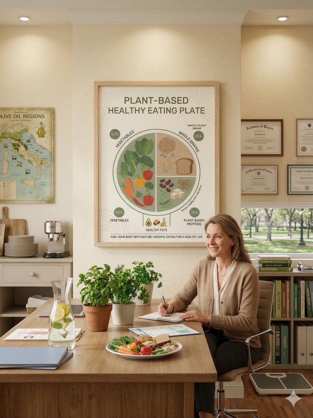 Plant-based Healthy Eating Plate Poster, Vegan Nutrition Guide (digital ...