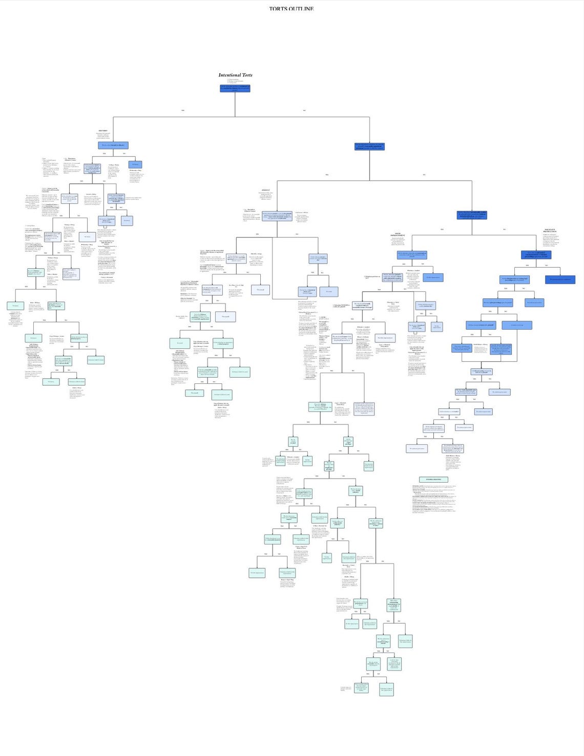 Torts Law School Flowchart/outline - Etsy